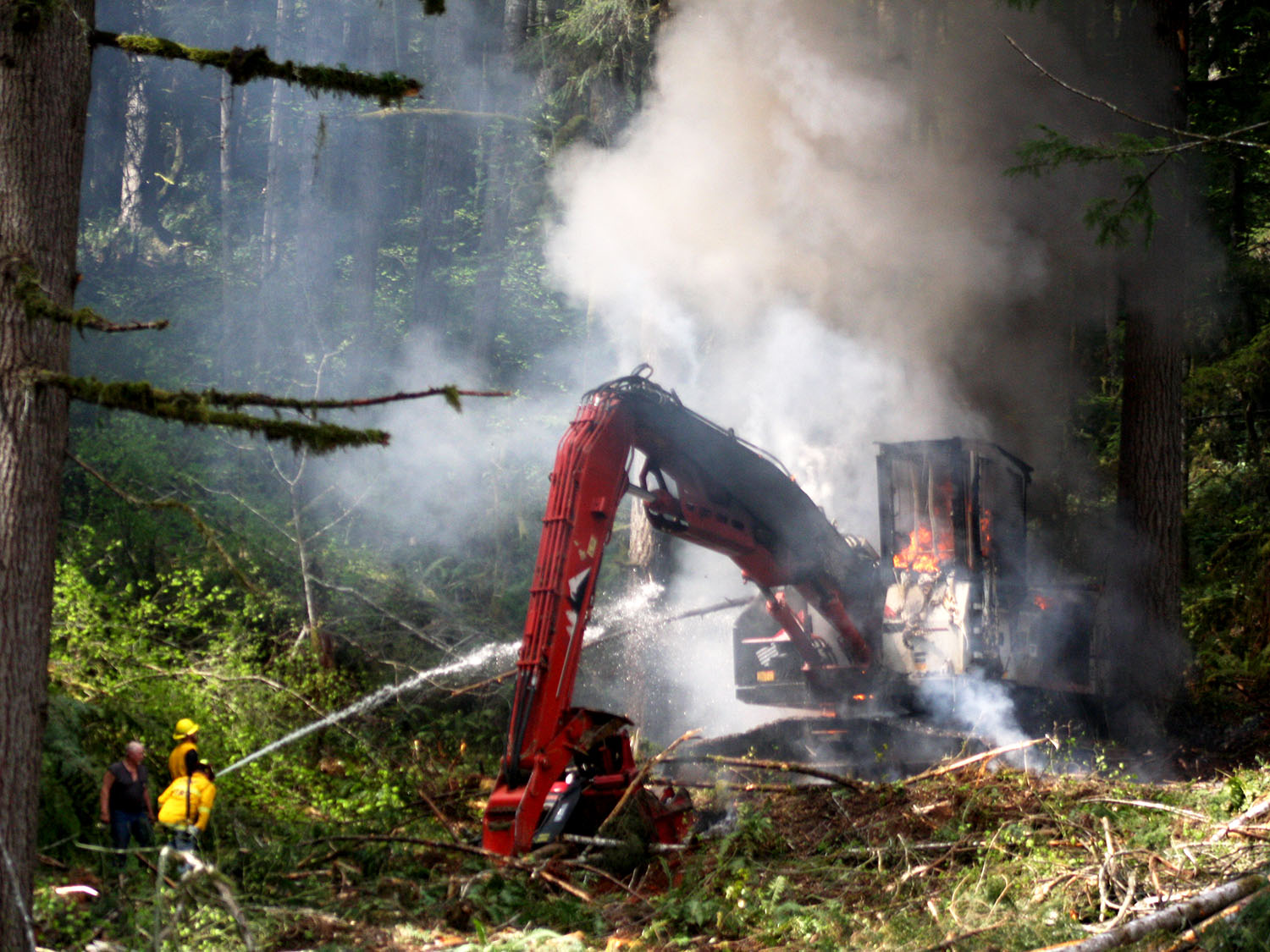 Fire destroys logging harvester on Wiley Creek - The New Era